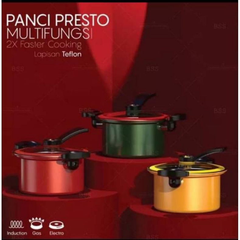 Jual Panci Presto Viral Teflon Totipotent Micro Pressure Cooker Pot 3.5L Anti | Shopee Indonesia