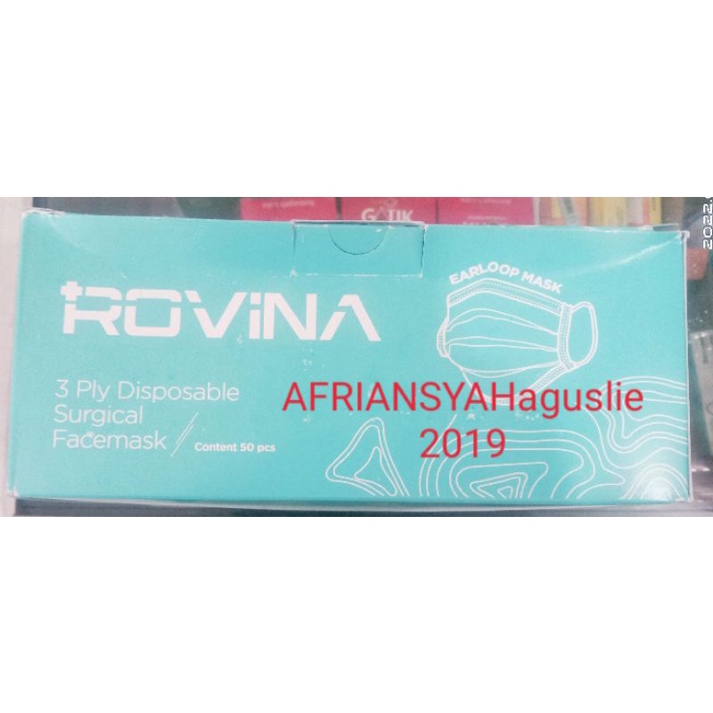 Jual ROVINA masker medis 3Play Disposable, Earloop, Warna Hijau ...