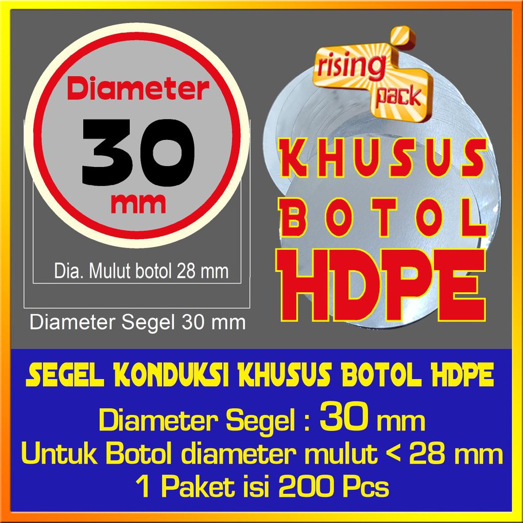 Jual Aluminium Foil Botol HDPE 30 mm isi 200 pcs (setrika) | Shopee ...