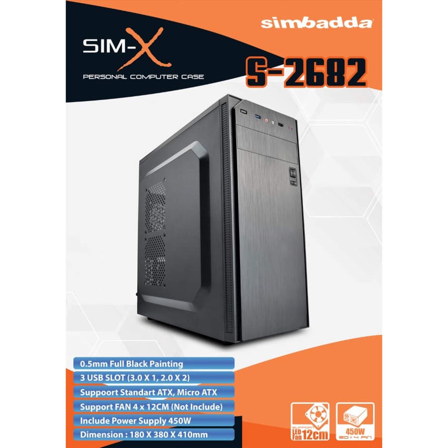 Jual Casing SIMBADDA SIM X 2682 + PSU 450 WATT | Shopee Indonesia