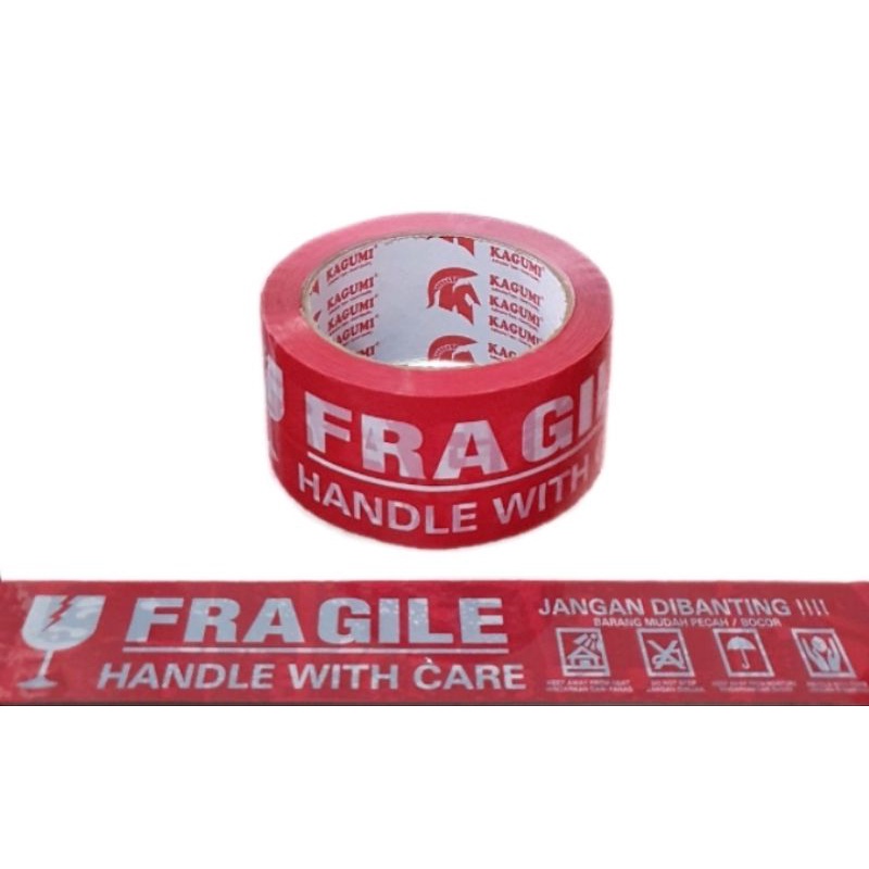 Jual LAK BAN FRAGILE(lakban merah jangan di banting)termurah terlaris ...