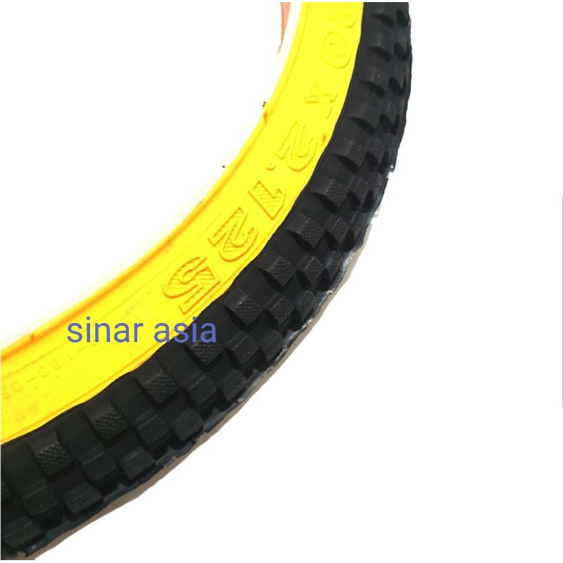 Jual Ban luar sepeda 20 x 2.125 Swallow ( hitam list kuning) | Shopee Indonesia