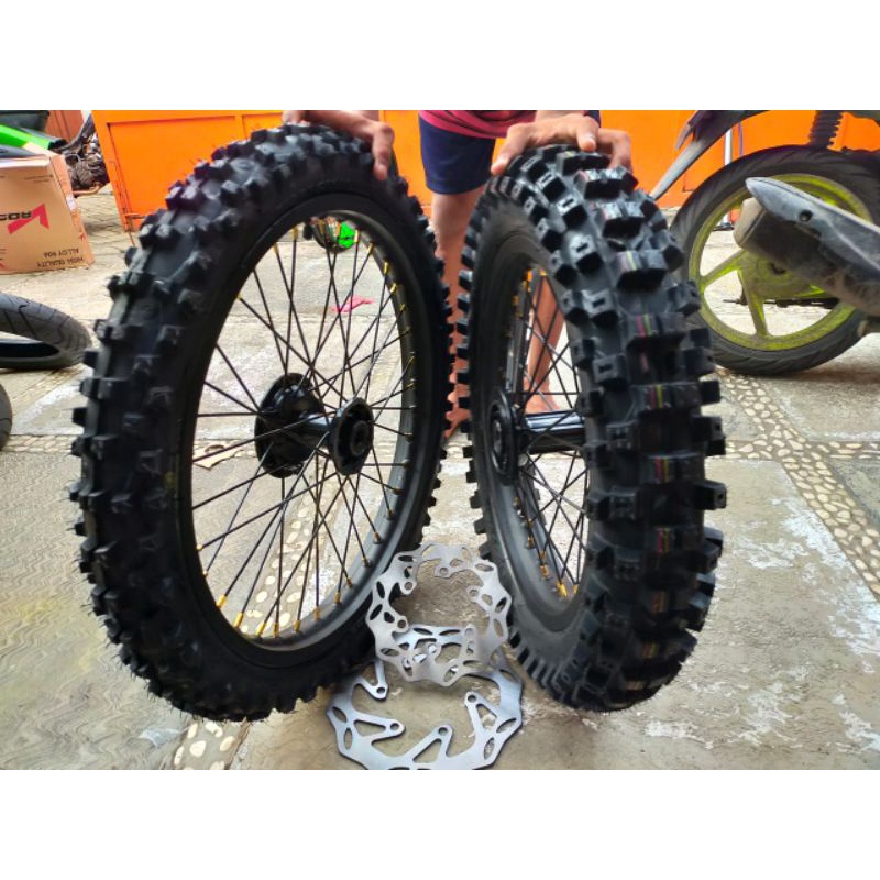 Jual Velg Klx 18-21 Lengkap Ban Cross Duri Besar Trabasan Tromol Asli ...