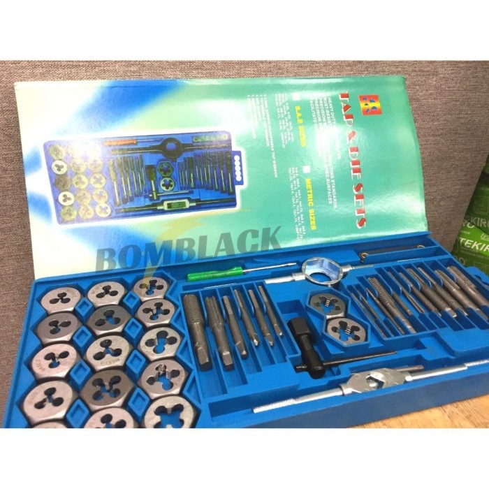 Jual PERTUKANGAN HAND TOOLS TAP AND DIE SET 40 PCS TAP DAN DIES SENAI ...