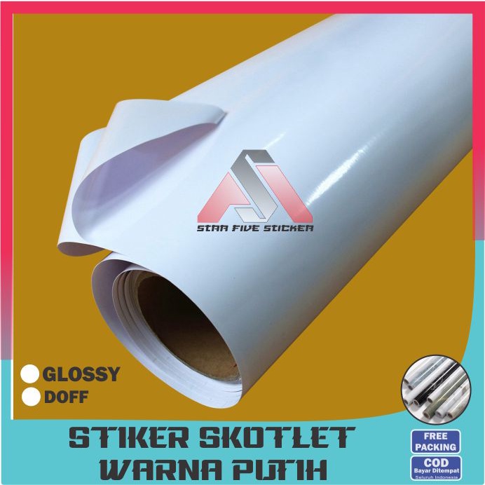 Jual Stiker Skotlet Sticker Warna Putih Polos Glossy dan Doff | Shopee ...