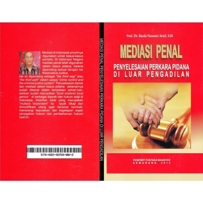 Jual Buku MEDIASI PENAL PENYELESAIAN PERKARA PIDANA ( BARDA NAWAWI ARIEF ) | Shopee Indonesia