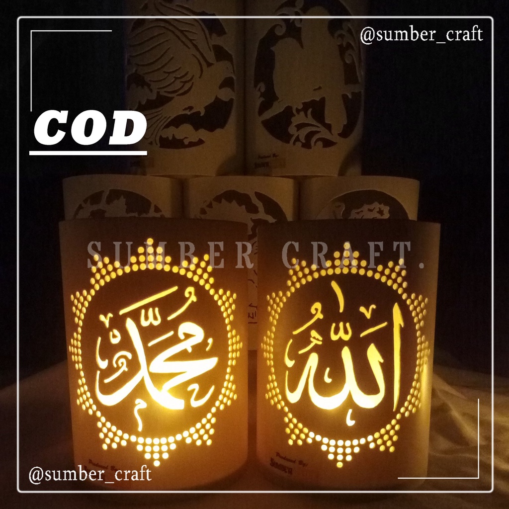 Jual LAMPU HIAS UNIK LAFADZ ALLAH MUHAMMAD HANDMADE UKIR SOUVENIR KADO ...
