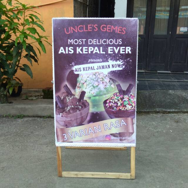 Jual Standing Banner Kayu Ukuran 130x65 cm | Shopee Indonesia