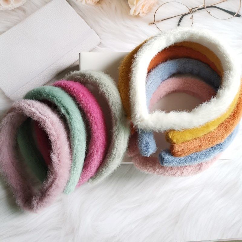 Jual Bando Bandana Korea Bulu Busa Polos / Bando Rambut Mandi Ines ...