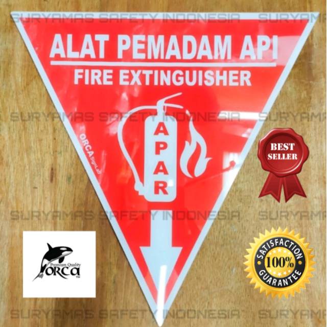 Jual RAMBU APAR ACRYLIC SEGITIGA MURAN DAN BAGUS UK 35CM X 35CM ...