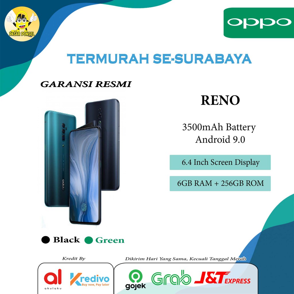 Jual HP OPPO RENO CPH1917 RAM 6/256GB GARANSI RESMI TERMURAH SE ...