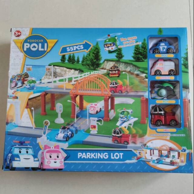 Jual Poli car parking set, Mainan Poli car, poli car parking lot ...