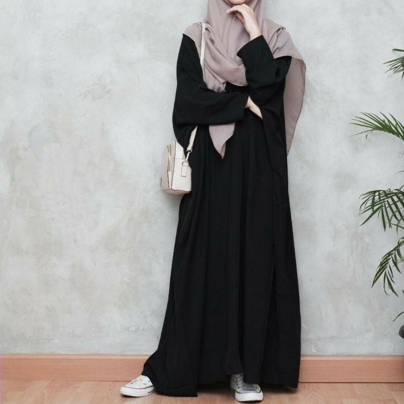 Jual Gamis Hitam Polos Gamis Turki Gamis Terbaru (BISA COD) | Shopee ...