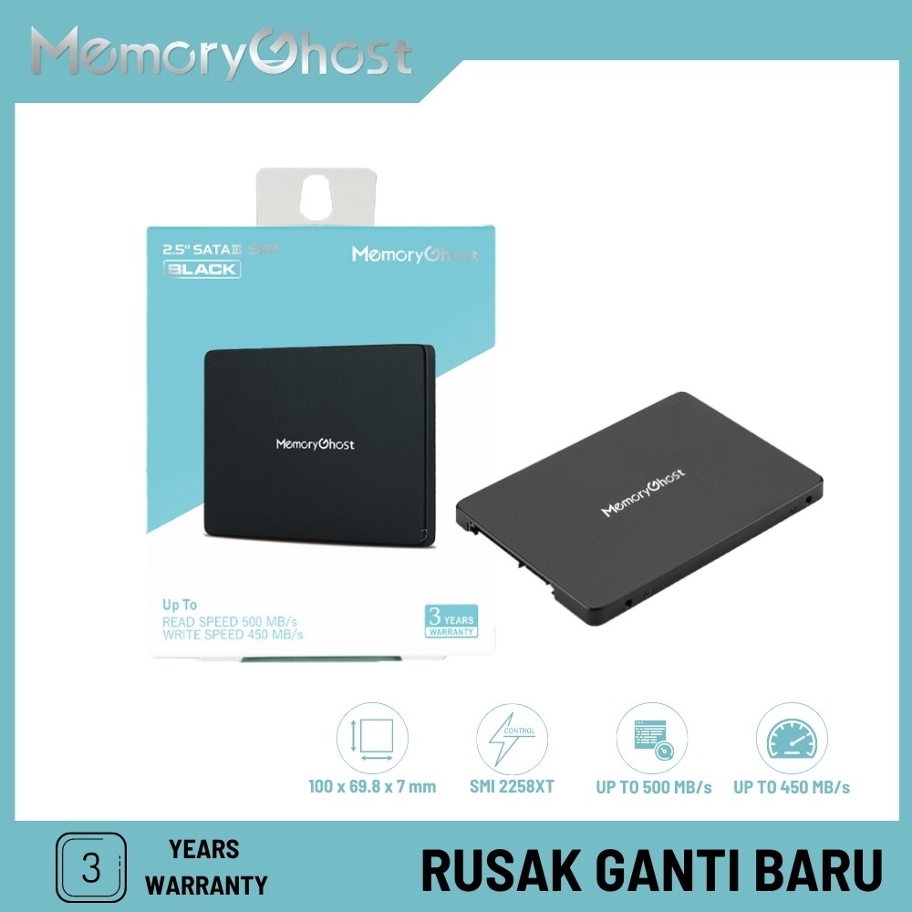 Jual Memory Ghost SSD 2.5" Black Series 120 GB - Tanpa Caddy GARANSI 3thn | Shopee Indonesia