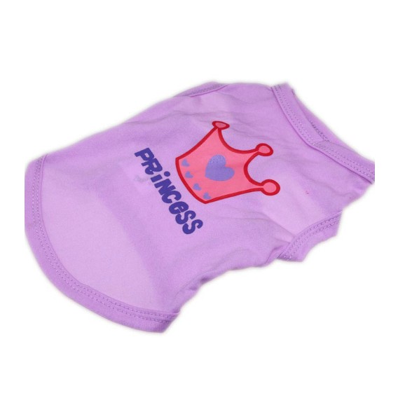 Jual Baju Pet Anjing Kucing Motif PRINCESS UNGU Simple Tshirt Bahan ...