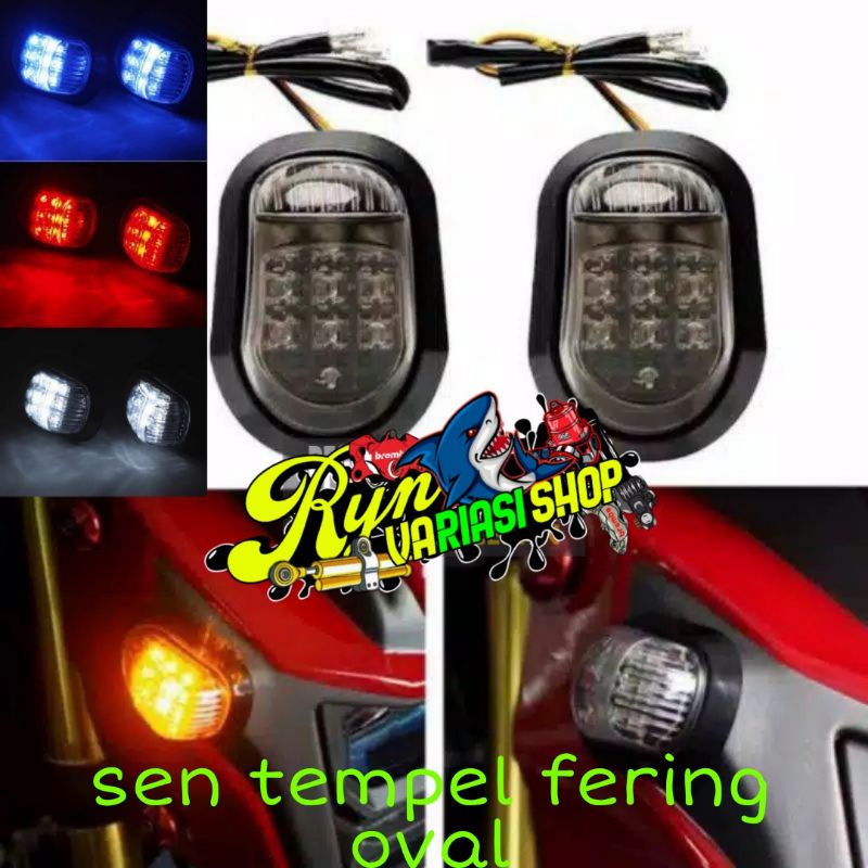 Jual lampu sein sen tempel led oval kura-kura fering ninja 250 carbu cbr 150 250 k45 k46 ninja ...
