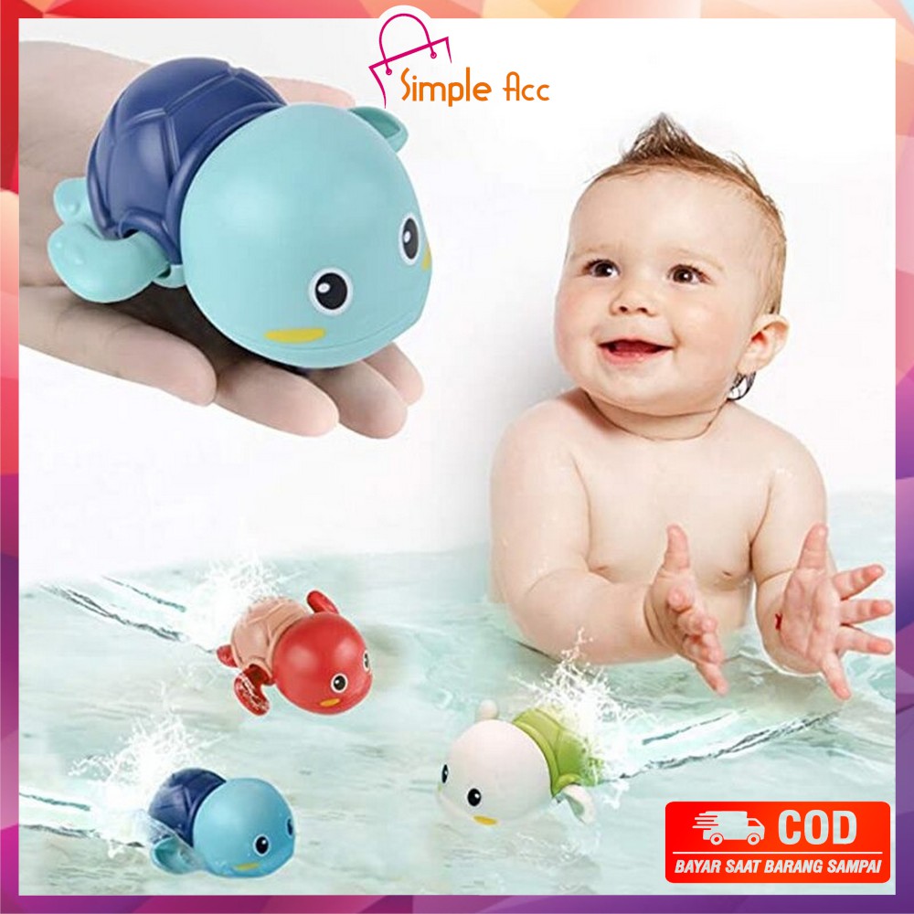 Jual ~COD~ DO-M48 Mainan Mandi Anak Bayi Bentuk Kura Kura Berenang Di ...