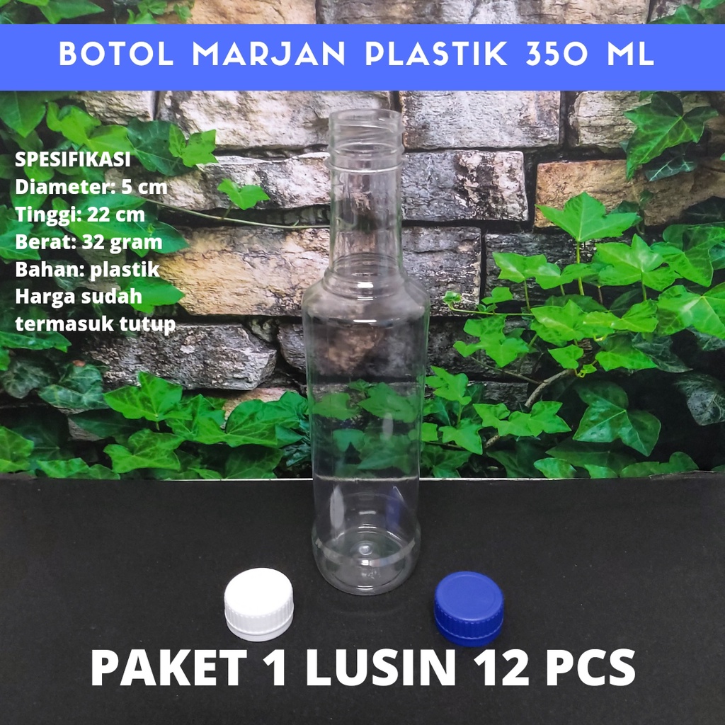 Jual BOTOL PLASTIK KOSONG MARJAN 350ML TINGGI BULAT 1 LUSIN 12 PCS ...