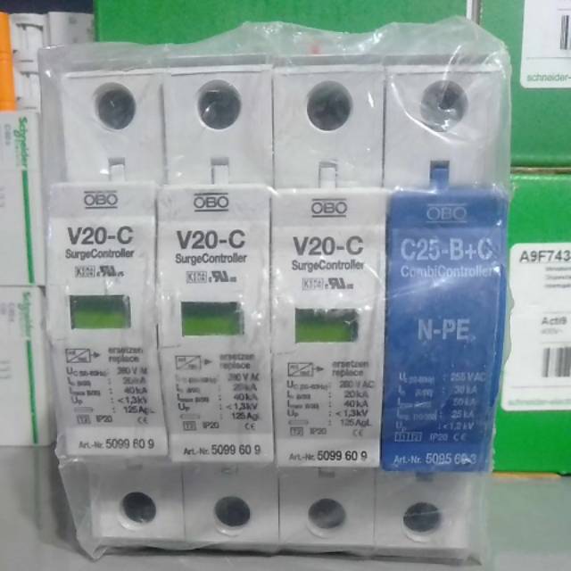 Jual arrester OBO 3phase 4pole V20-C/3+N-PE | Shopee Indonesia