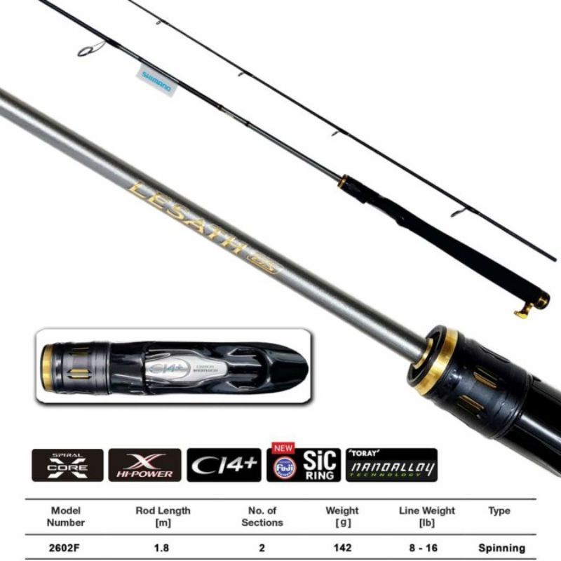 Jual Joran Shimano Lesath GS 2021 2602F | Ring Fuji SIC | Galatama Series | 8-16lbs | 100% ...