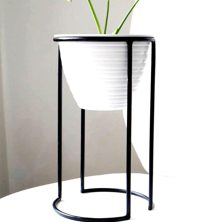 Jual pot bunga besi / standing pot belah bunga diameter 15cm TINGGI ...