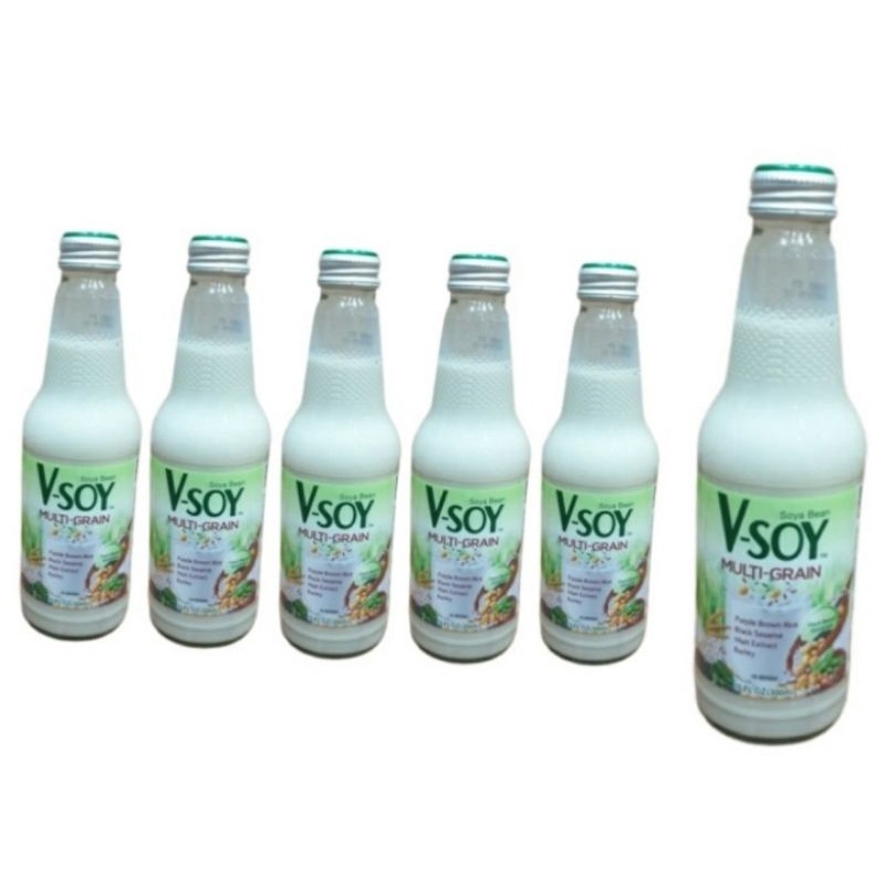 Jual V-soy Soya Bean Milk Susu Kedelai Multi Grain Botol Kaca 300ml Isi ...