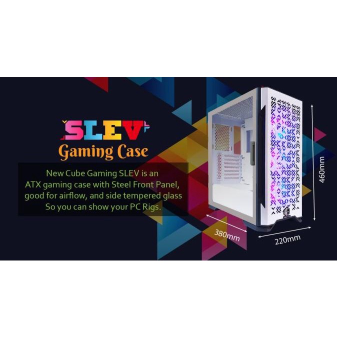 Jual Terbaru Casing Cube Gaming Slev White - White Inside - Atx ...