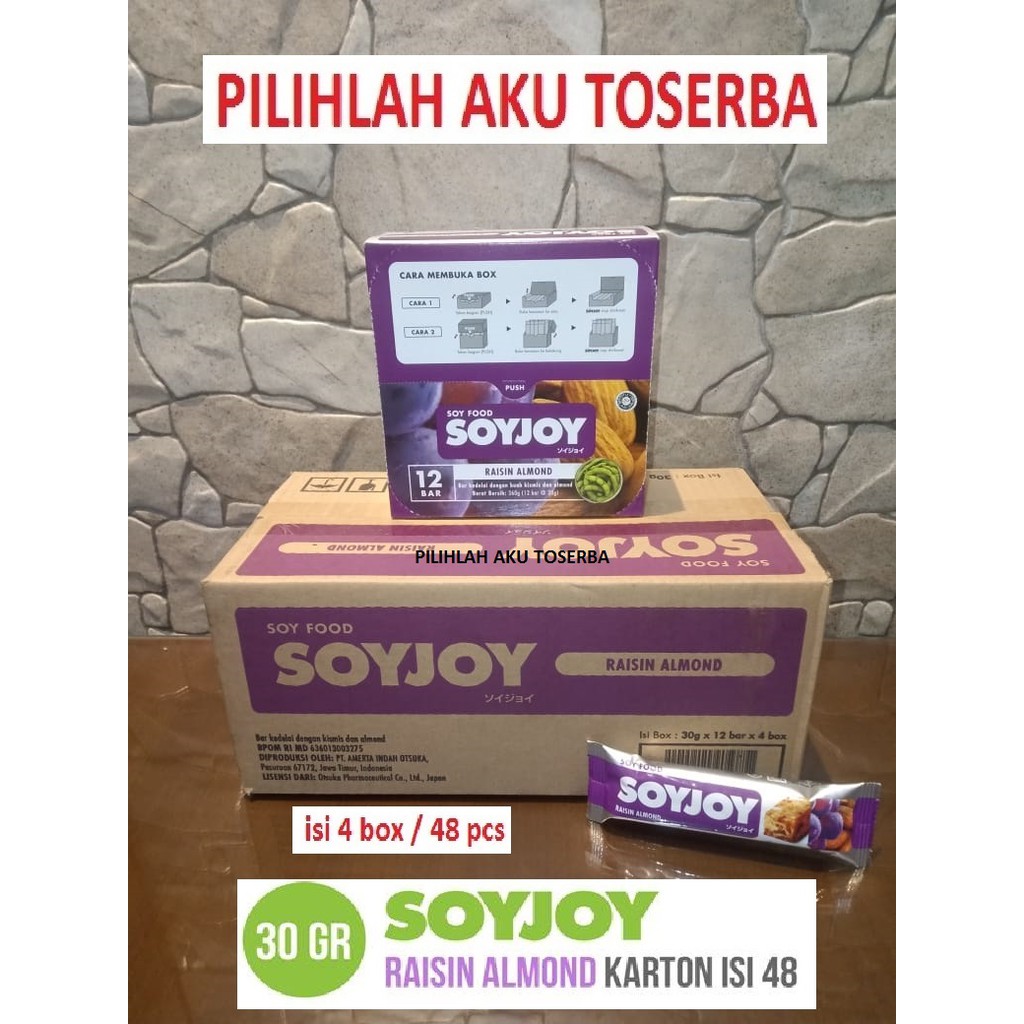 Jual SOYJOY RAISIN ALMOND 30 gr - (HARGA 1 KARTON ISI 4 BOX / 48 pcs) | Shopee Indonesia