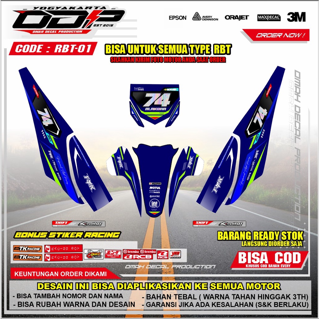 Jual DECAL RBT BODY JUPITER YAMAHA VEGA NEW FULL BODY DEKAL STICKER ...