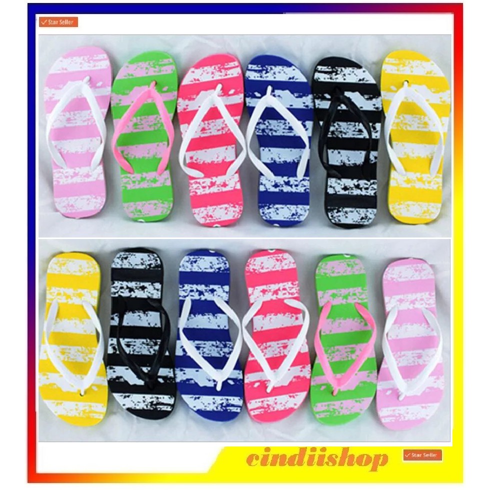 Jual SANDAL JEPIT CEWE Sendal Wanita Rumah Santai Wudhu SABLON MOTIF ...