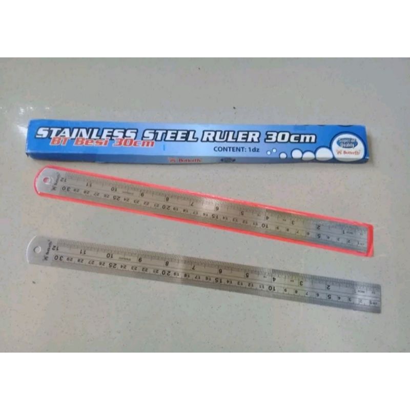 Jual Penggaris Besi Butterfly 30cm / Penggaris Besi Joyko 30cm | Shopee ...