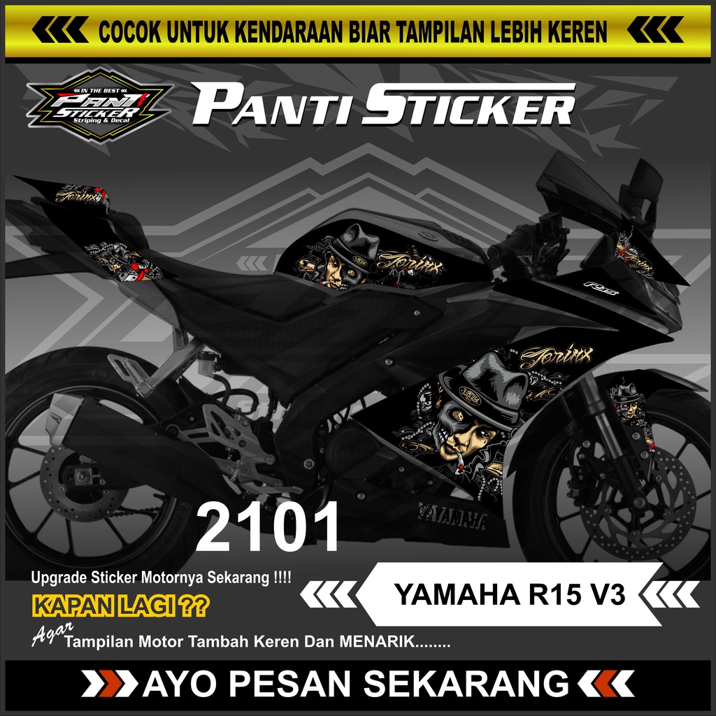 Jual Sticker Striping Variasi List Yamaha R15 V3 Desain Jerink | Shopee ...