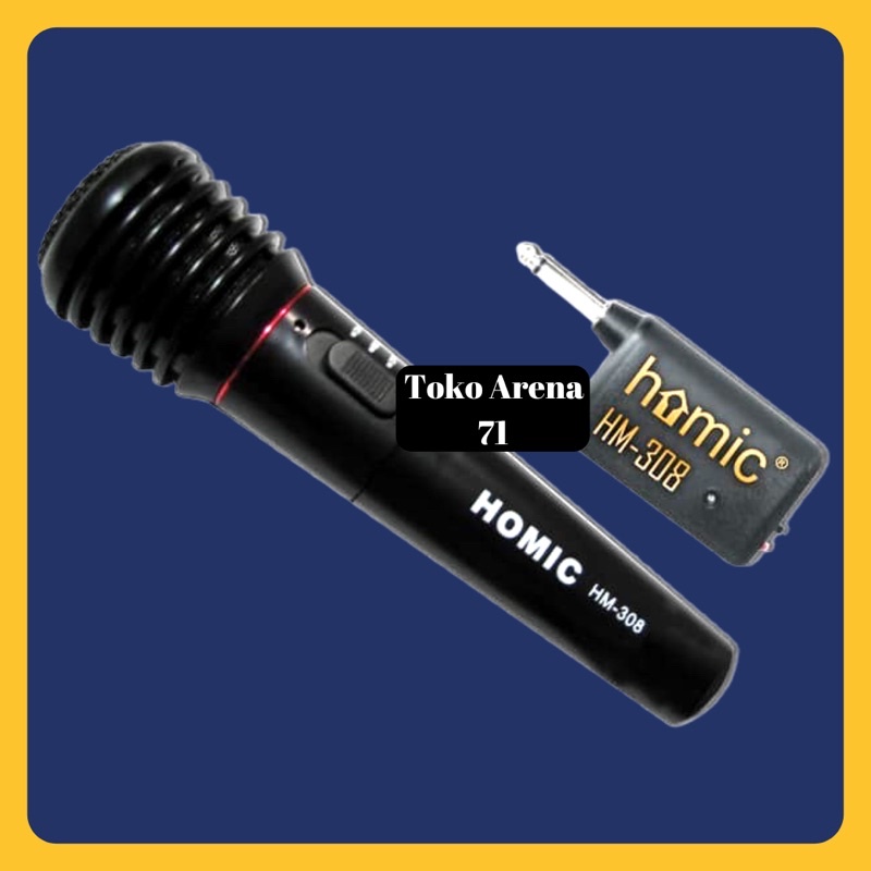 Jual Microphone Mic HOMIC Double Wireless HM-308 HM308 VHF Series ...