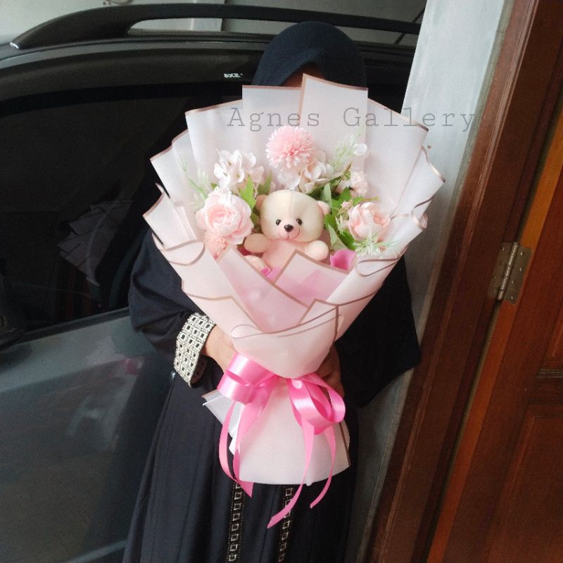 Jual Bucket Bunga Buket Boneka Kado Pernikahan Hampers Ulang Tahun Hand Bucket Bunga