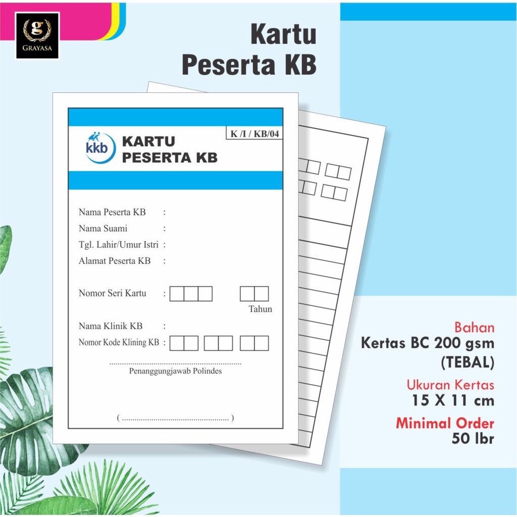 Jual Kartu peserta KB / Kartu KB / KB / Buku KB / Kartu KB Tunggal | Shopee Indonesia