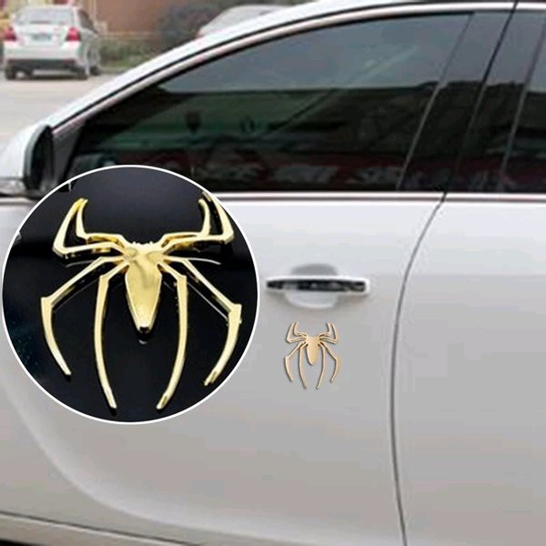 Jual Emblem mobil maupun motor spider/laba laba warna gold bahan metal ...