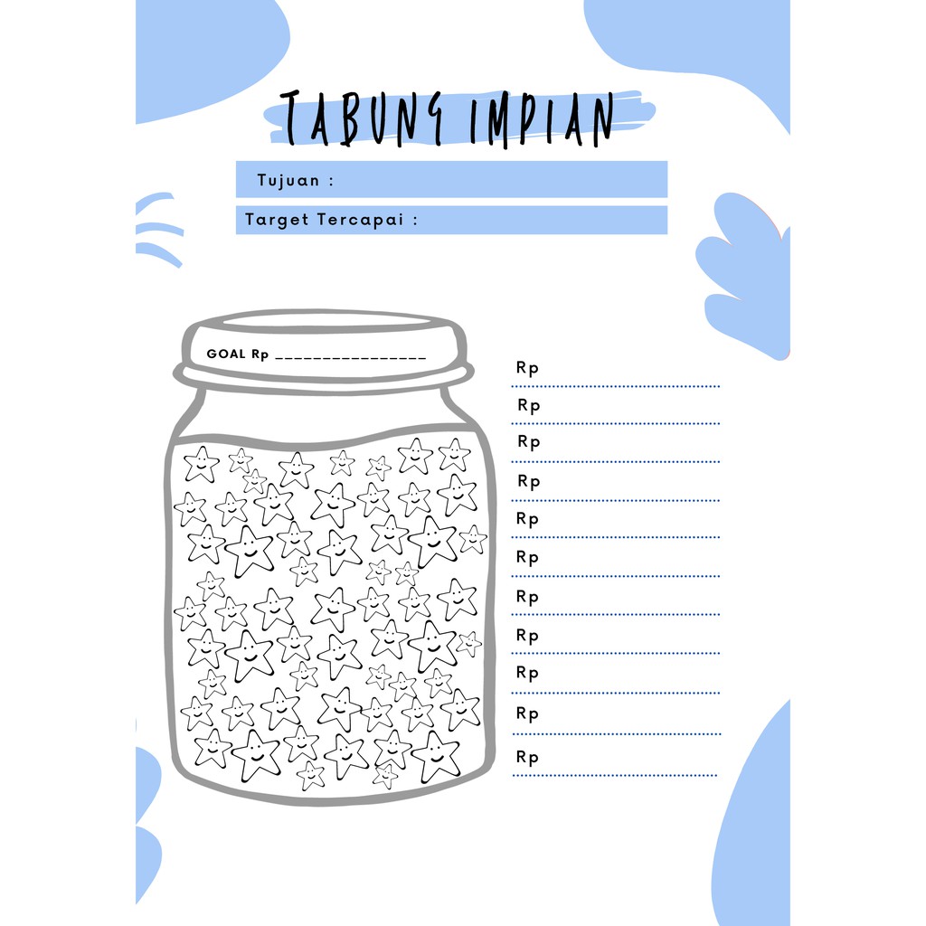 Jual Money Planner - Tabung Impian Bintang (Printable) | Shopee Indonesia