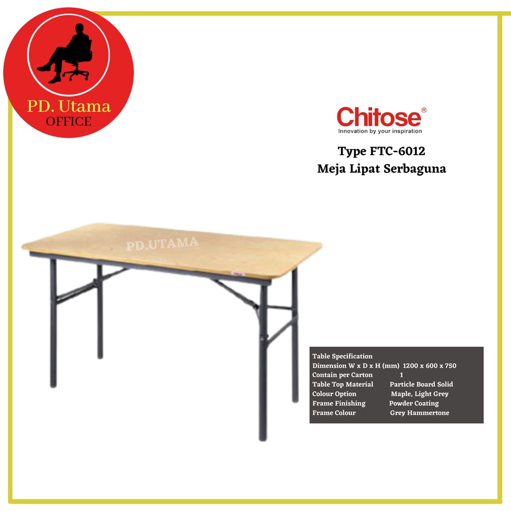 Jual Meja Lipat Chitose FTC-6012 Meja Serbaguna/Meja Lipat Resto | Shopee Indonesia