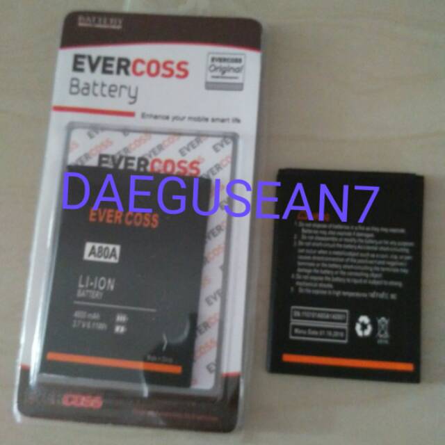 Jual Baterai Evercoss Cross A80A/Batre,Batrai,battery,batteri a80a cross | Shopee Indonesia