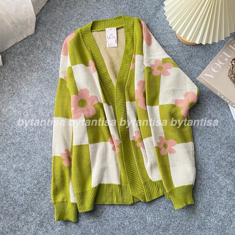 Jual CARDIGAN RAJUT MOTIF BUNGA AERO BAHAN LEMBUT MOTIF CANTIK | Shopee ...