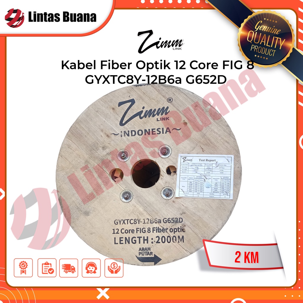 Jual Kabel FIG 8 GYXTC 8Y Fiber Optik 12 Core FIG 8 2KM Jacket Zimmlink 2000 Meter | Shopee ...