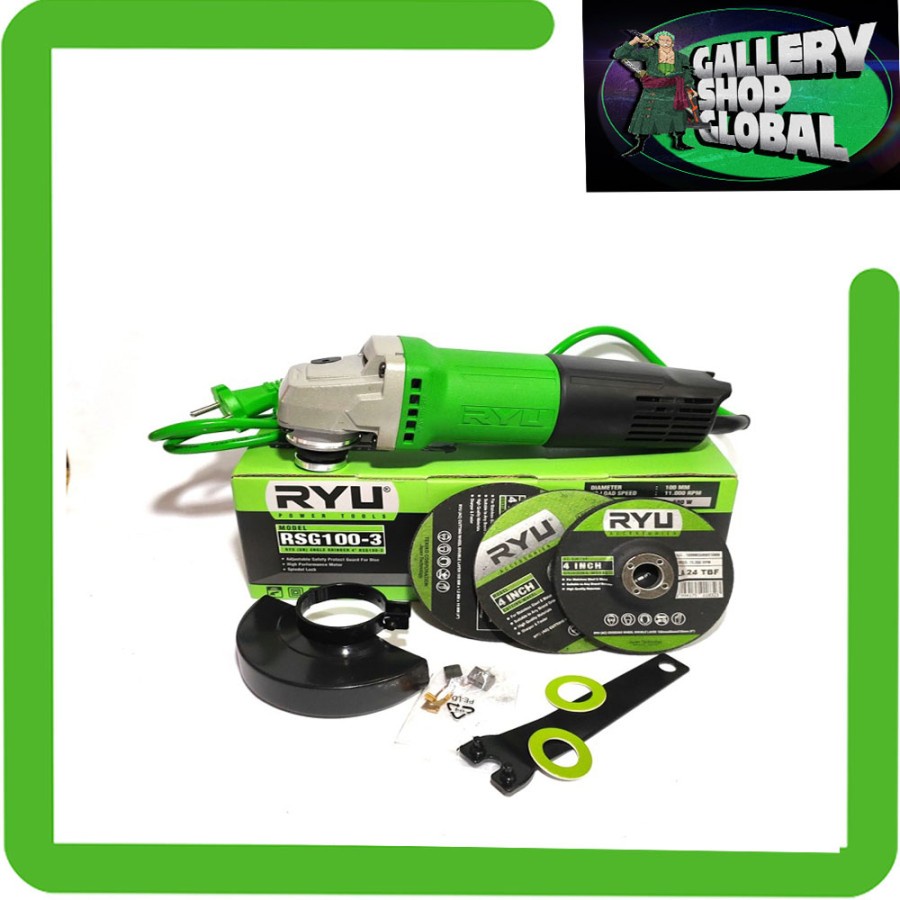 Jual RYU RSG 100-3 Mesin Gerinda Tangan 4" RSG100 3 Angle Grinder By TEKIRO | Shopee Indonesia