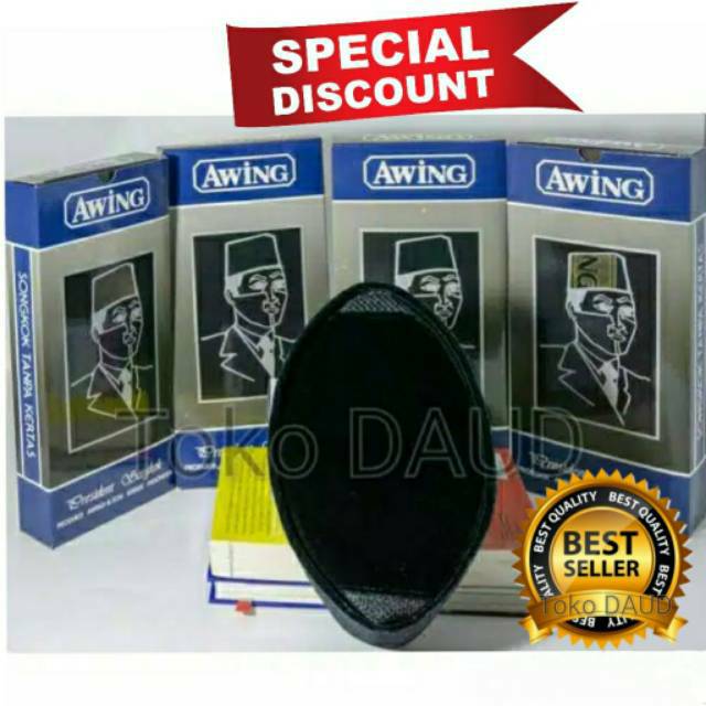 Jual Peci Songkok AWING AC Kopiah Hitam Original 100% Agen Grosir ...