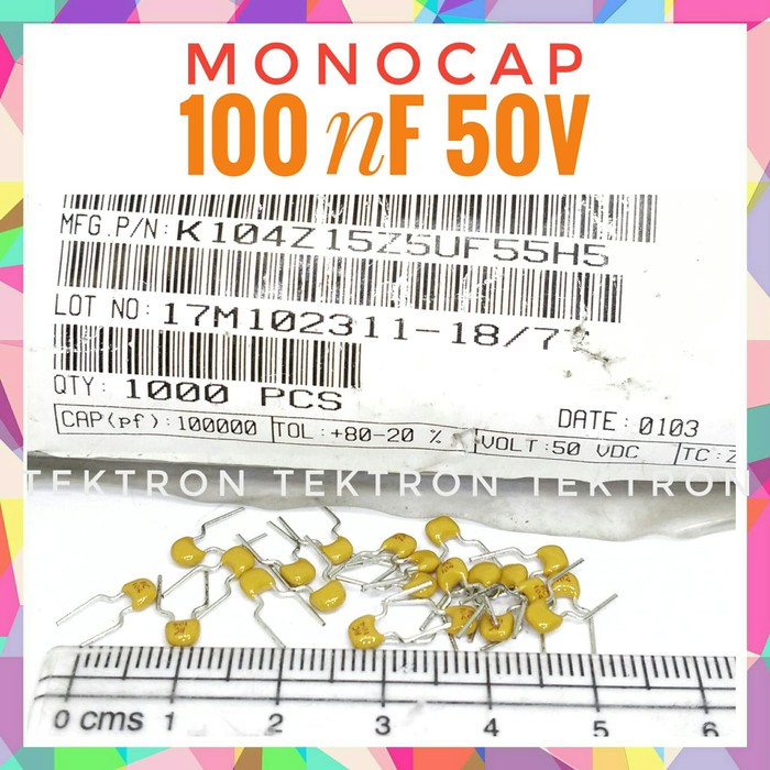 Jual Vishay Monocap 100nF 50V , 0.1uf 104, monolithic Capacitor ...