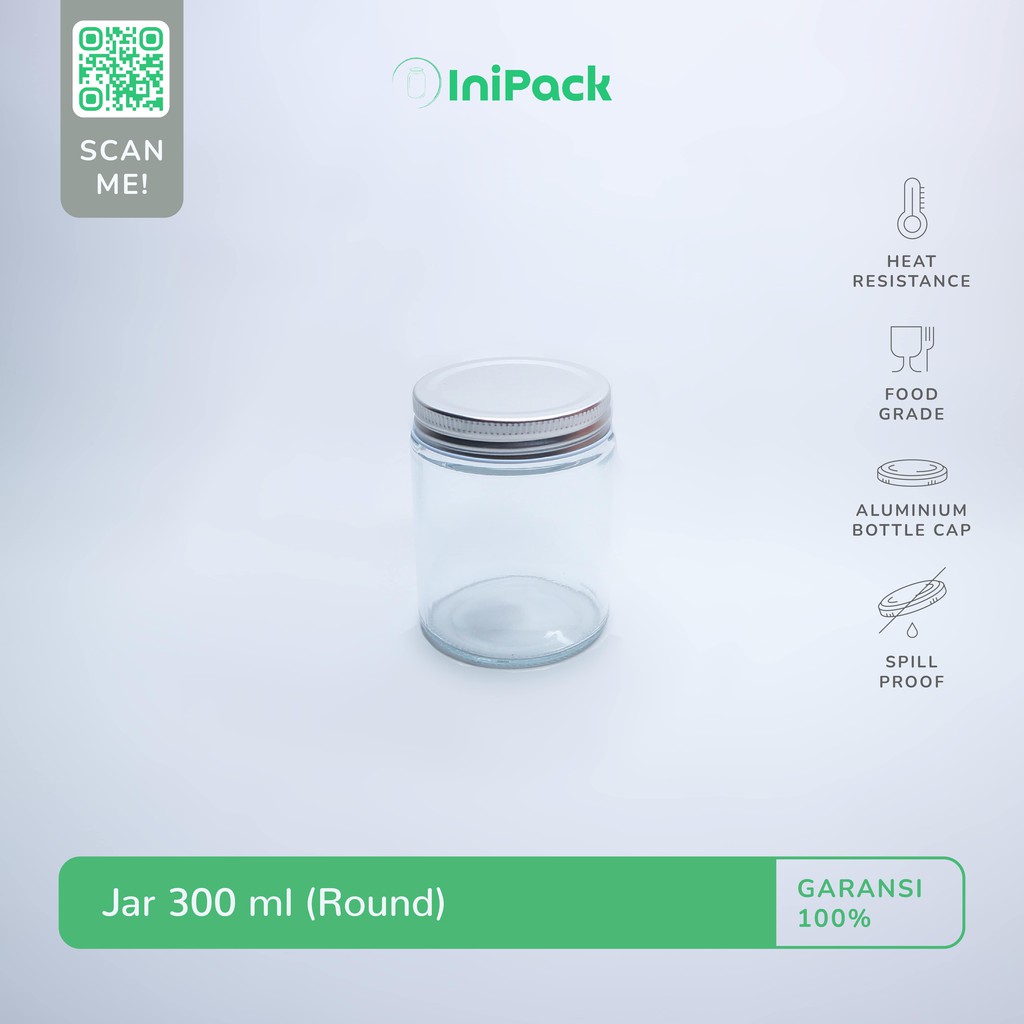 Jual Toples Jar Kaca 300 ML / Botol Toples Kaca 300 ML Tutup Aluminium ...