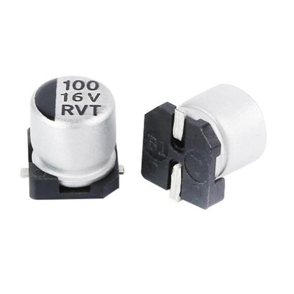 Jual Capasitor kapasitor SMD 100uf 100 uF 25V 25 V Elco tabung ...