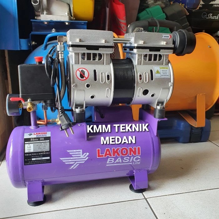Jual LAKONI KOMPRESOR ANGIN BASIC 9S 3/4HP 0.75HP OILESS AIR COMPRESSOR ...