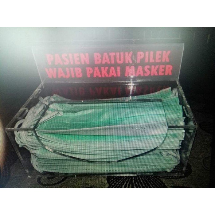 Jual Tempas Masker Akrilik, Acrylic tempat Masker Pasien batuk pilek ...