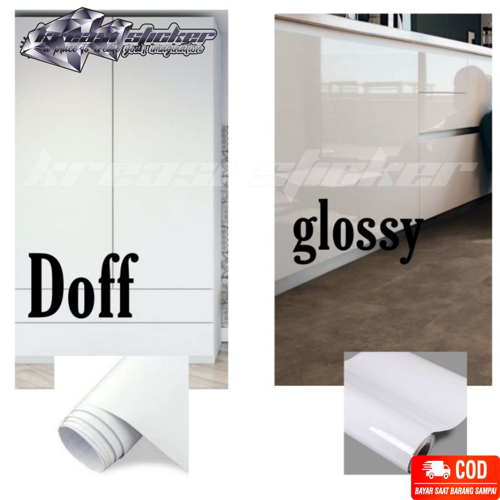 Jual WALLPAPER STIKER FURNITUR STICKER PUTIH MATTE/DOFF UNTUK DEKORASI ...