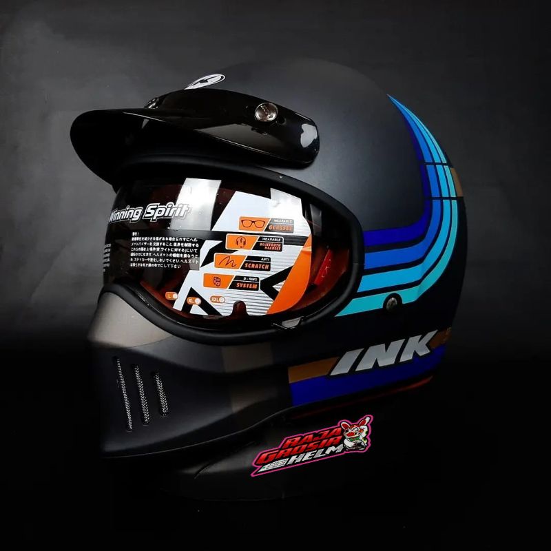 Jual HELM INK TROOPER BORDERLINE BLUE ORI HELM CAKIL INK HELM CAKIL ...